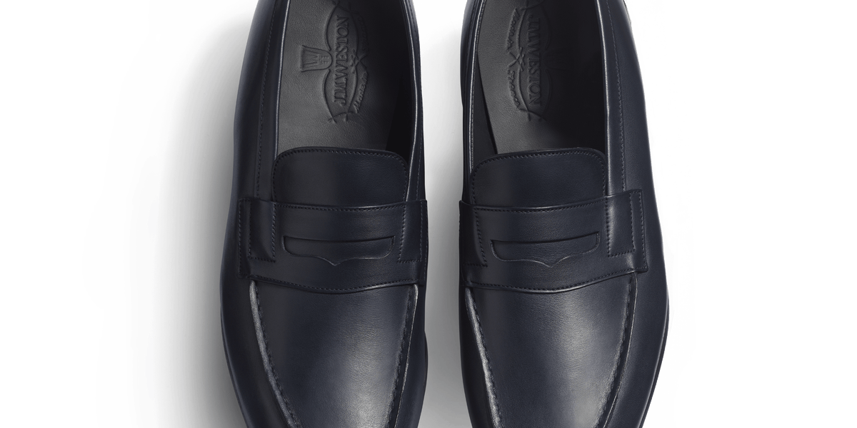 Men's Navy Soft Calfskin 180 Light Loafer – J.M. Weston