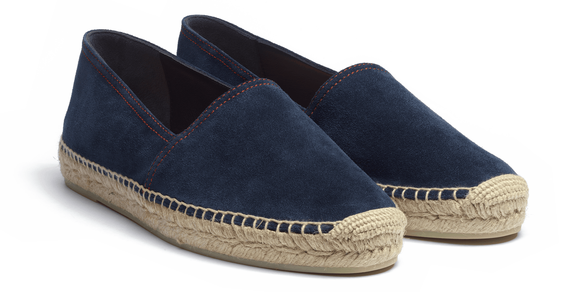 Espadrille Wait and Sea Roland-Garros homme en cuir veau velours marine ...