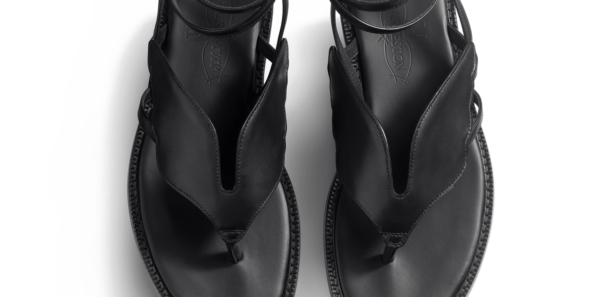 Women's Black soft calfskin Winged Sandal – J.M. Weston