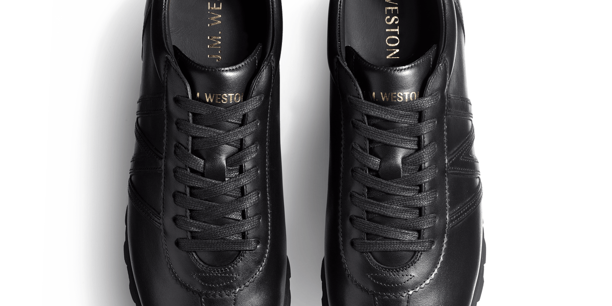 Basket On My Way en cuir veau lisse noir & J.M. Weston