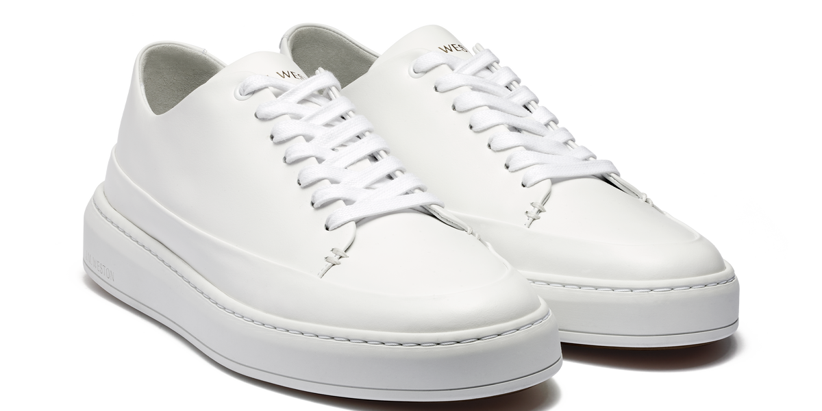 Basket On Time Canasta en cuir lisse blanc & J.M. Weston